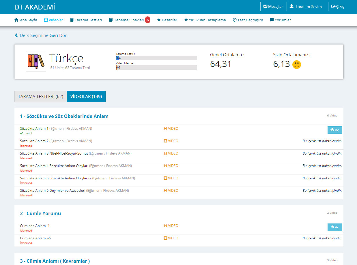 Ozellikler | DT AKADEMI Online Üniversiteye Hazırlık Sistemi | TYT, AYT Sayısal, AYT Sözel, AYT ...